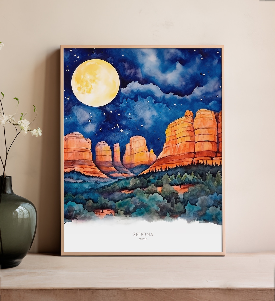 Sedona Print Watercolor Sedona Poster Sedona Gift United States Print ...