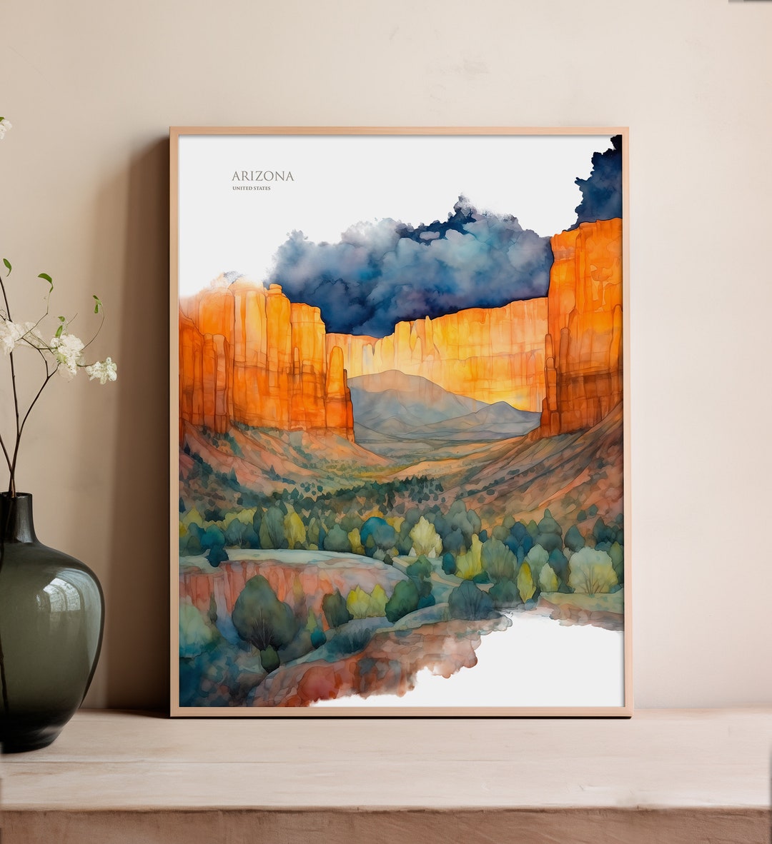 Arizona Print Watercolor Arizona Poster Arizona Gift United States ...
