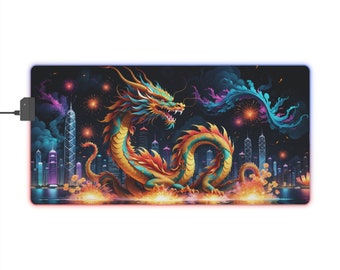 Dragon Desk Mat,gaming Mouse Pad, Dragon Themed Laptop Mat, Pc Desk ...