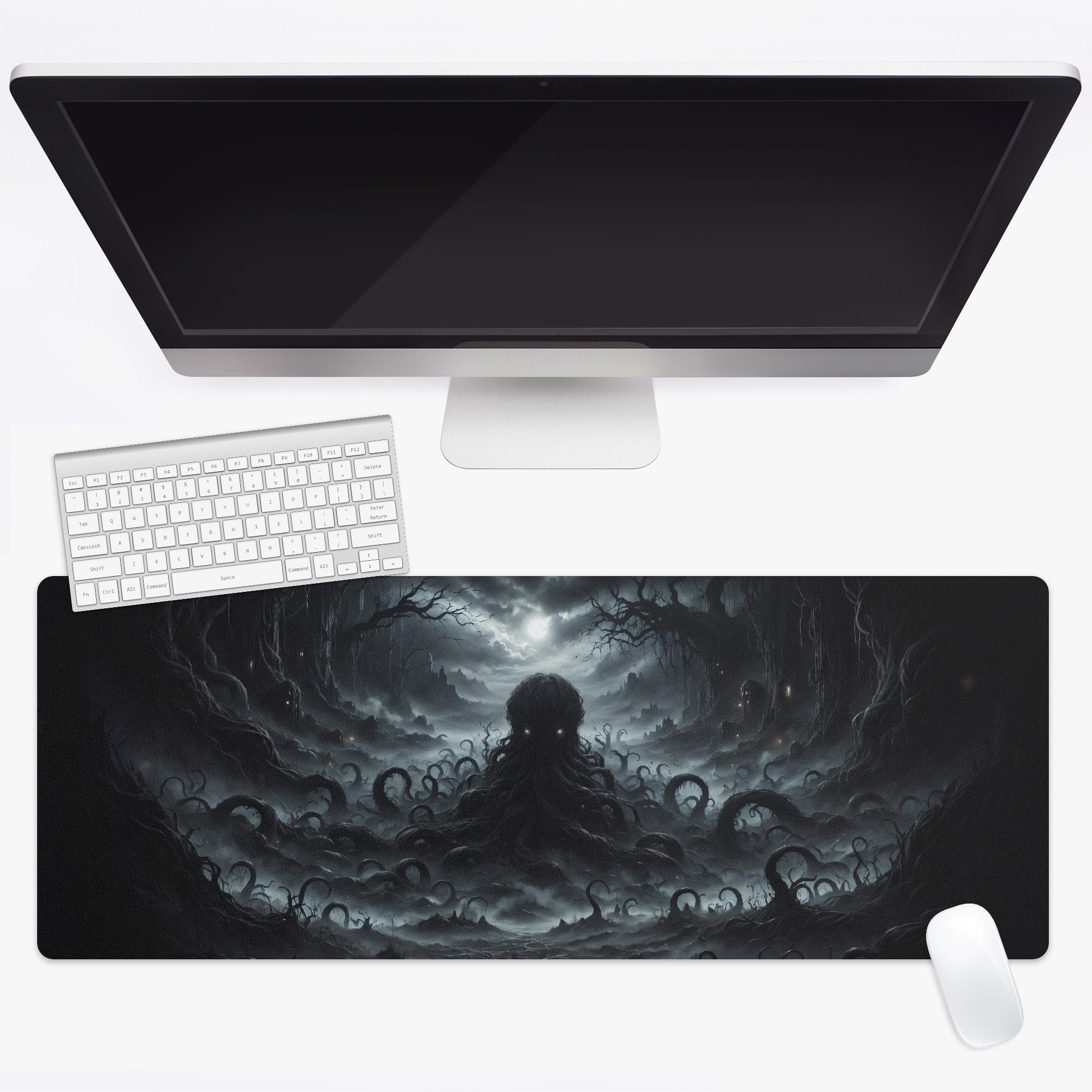 Dark Chtulu Inspired Tentacles Skull Horror Soul Fantasy Desk Mat ...