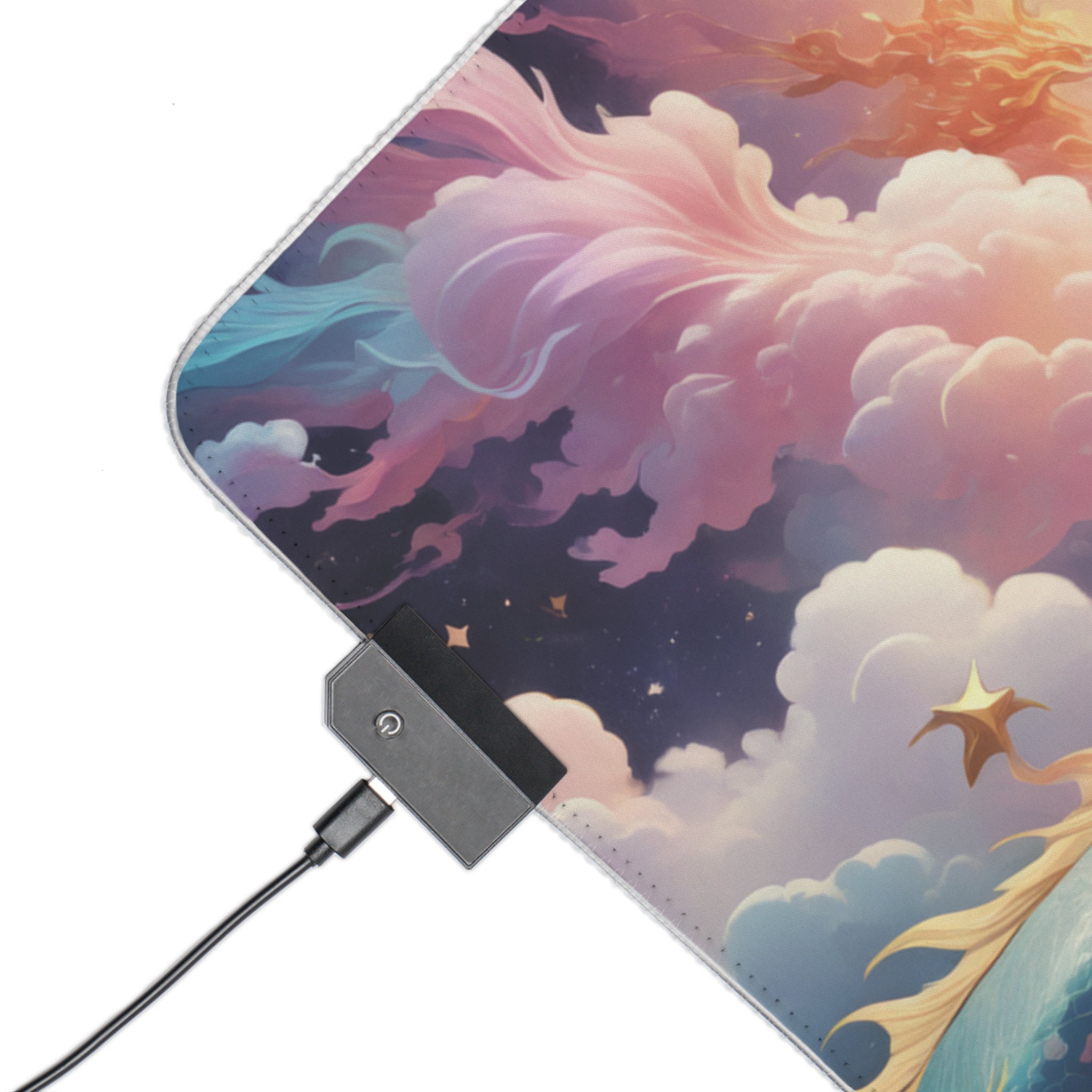 Dreamy Pastel Dragon Desk Mat, RGB Gaming Mouse Pad, Dragon Themed ...