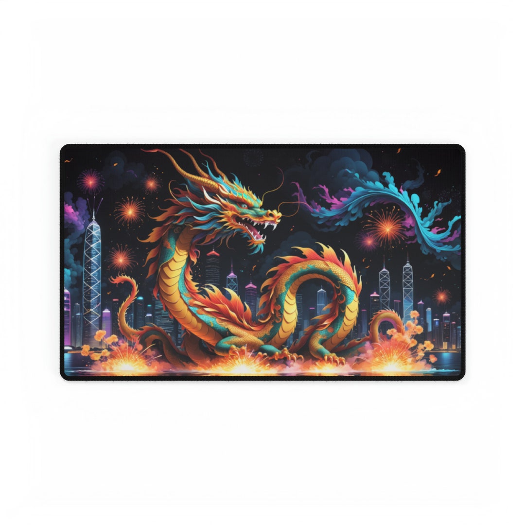 Dragon Desk Mat,gaming Mouse Pad, Dragon Themed Laptop Mat, Pc Desk ...