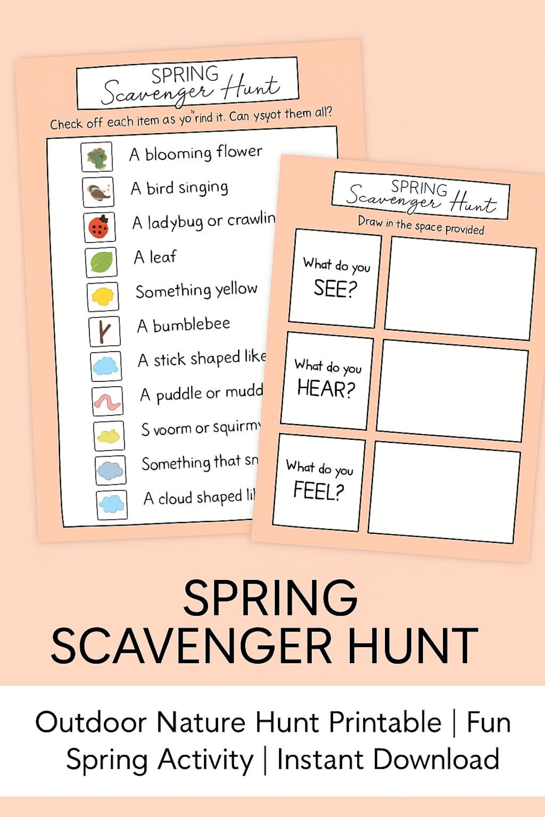 Printable Spring Scavenger Hunt for Kids | Instant Download | Fun ...