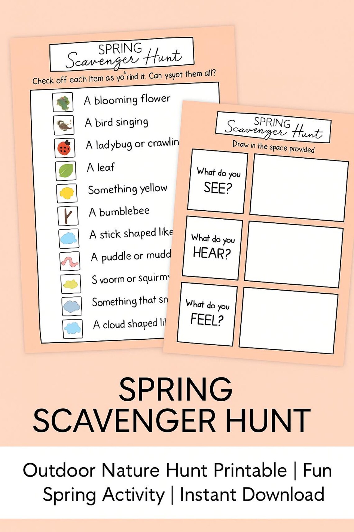 Printable Spring Scavenger Hunt for Kids | Instant Download | Fun ...