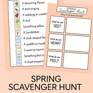 Printable Spring Scavenger Hunt for Kids | Instant Download | Fun ...