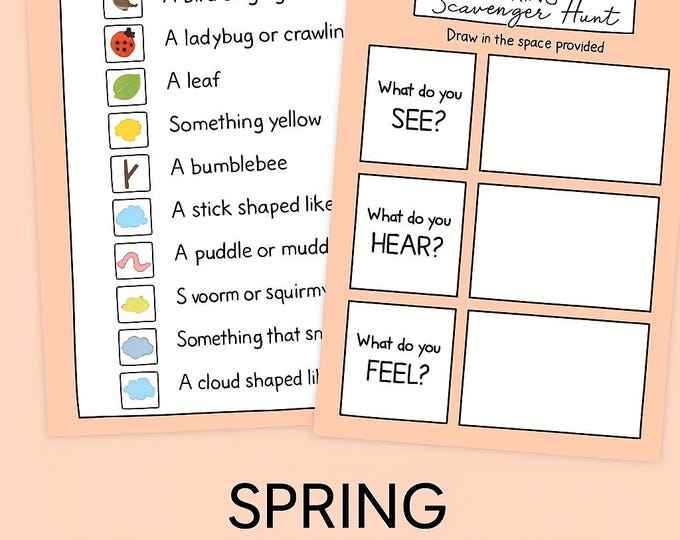 Printable Spring Scavenger Hunt for Kids | Instant Download | Fun ...