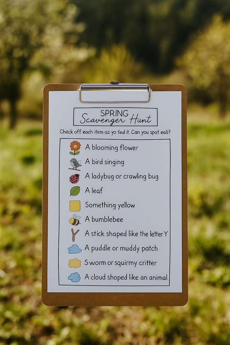 Printable Spring Scavenger Hunt for Kids | Instant Download | Fun ...