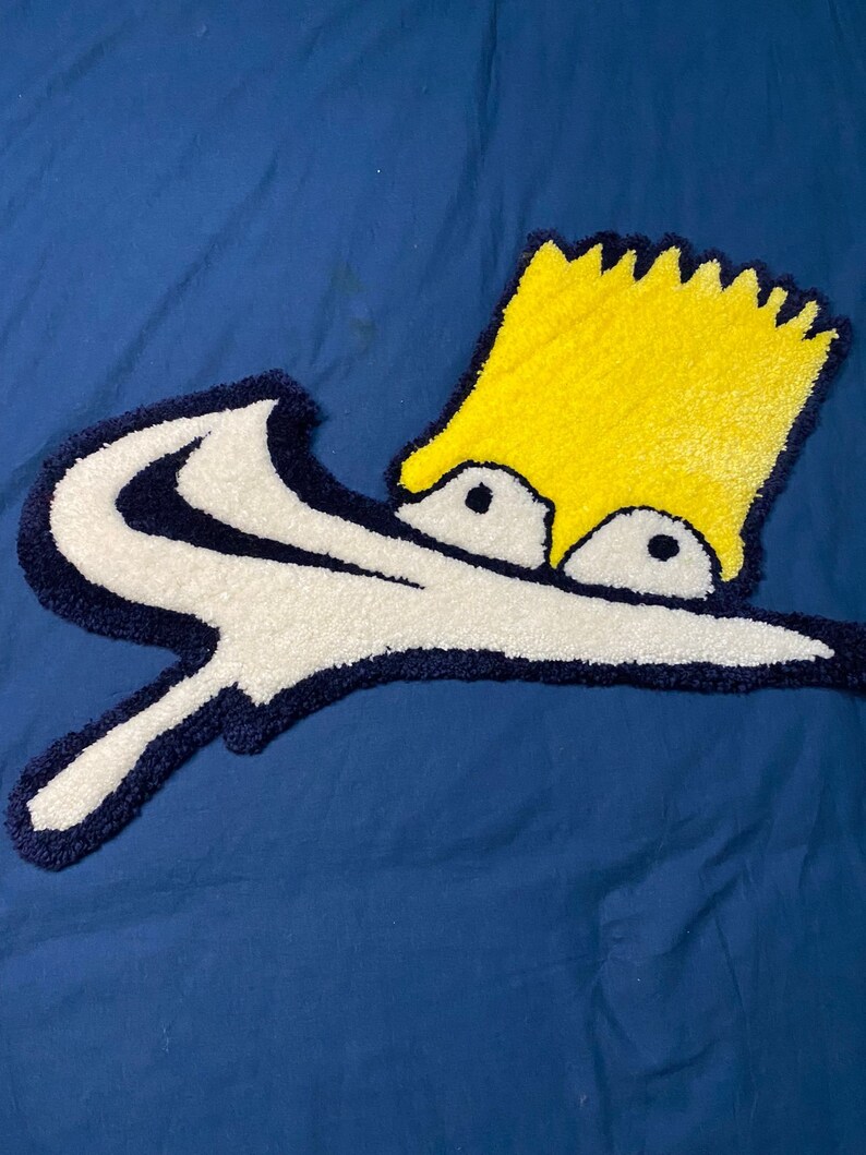 Custom Handmade Simpsons & Nike Tufted Rug, 100% Handmade Tufted Rug ...