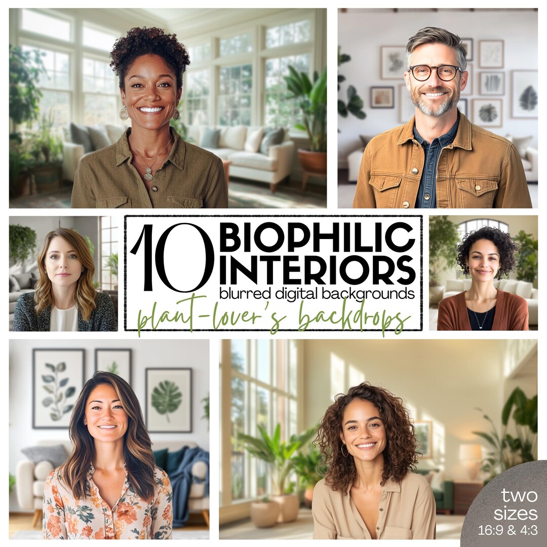 Plant-lover Biophilic Interior Backgrounds – Greenery Zoom & Video ...