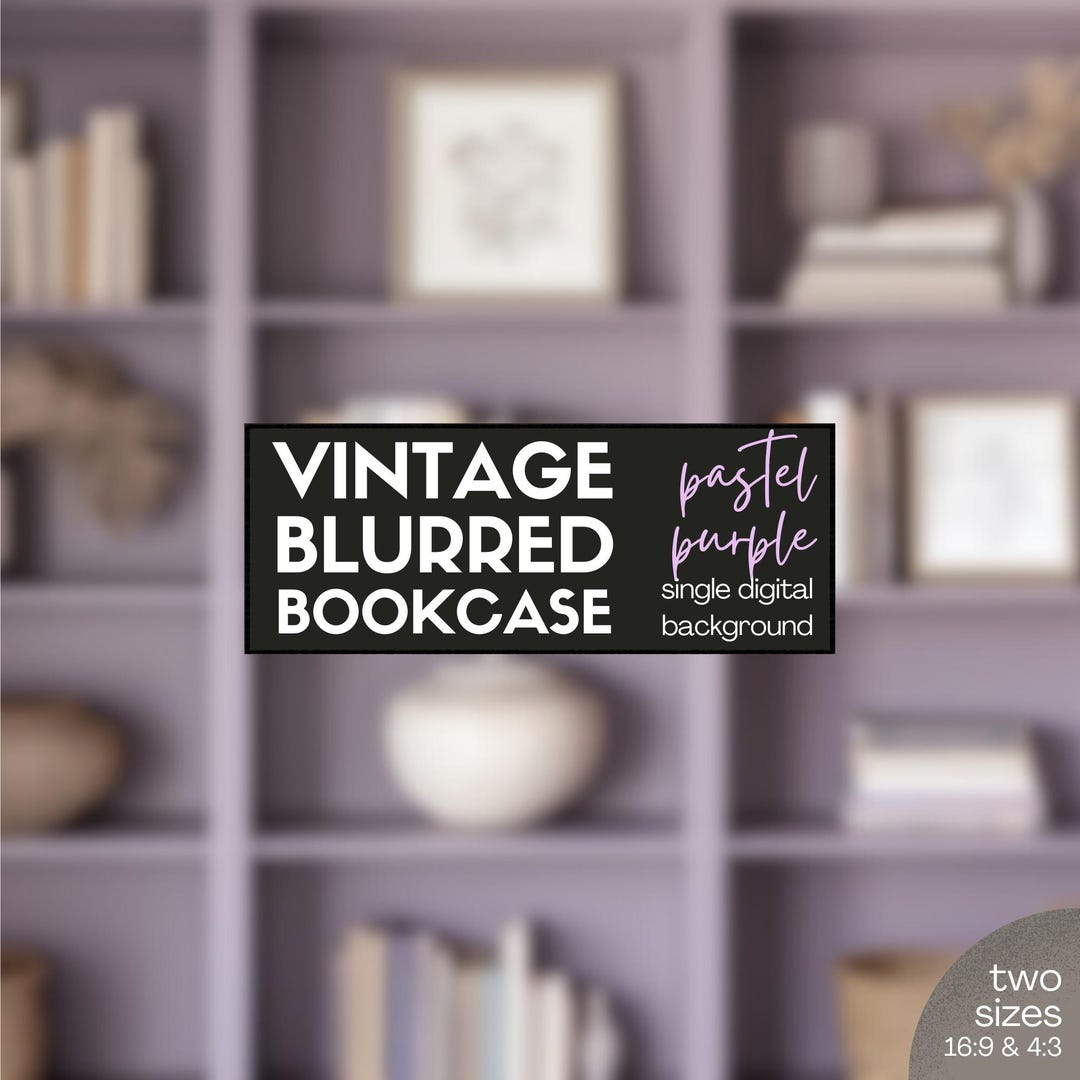 Pastel Purple Vintage Bookcase - Blurred Zoom Background (digital ...