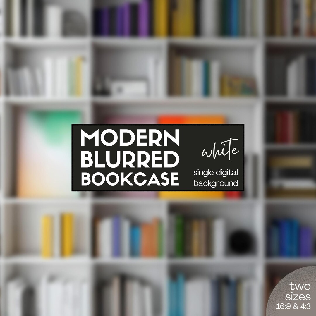 White Modern Blurred Bookcase Photo, Home Office Zoom Background, Teams ...