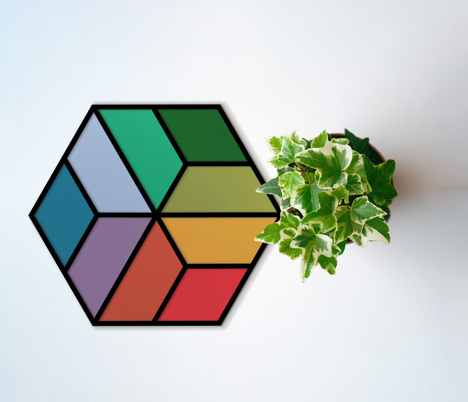 Stained Glass SVG Geometric Hexagon File, PNG, DXF, Laser Cut File for ...