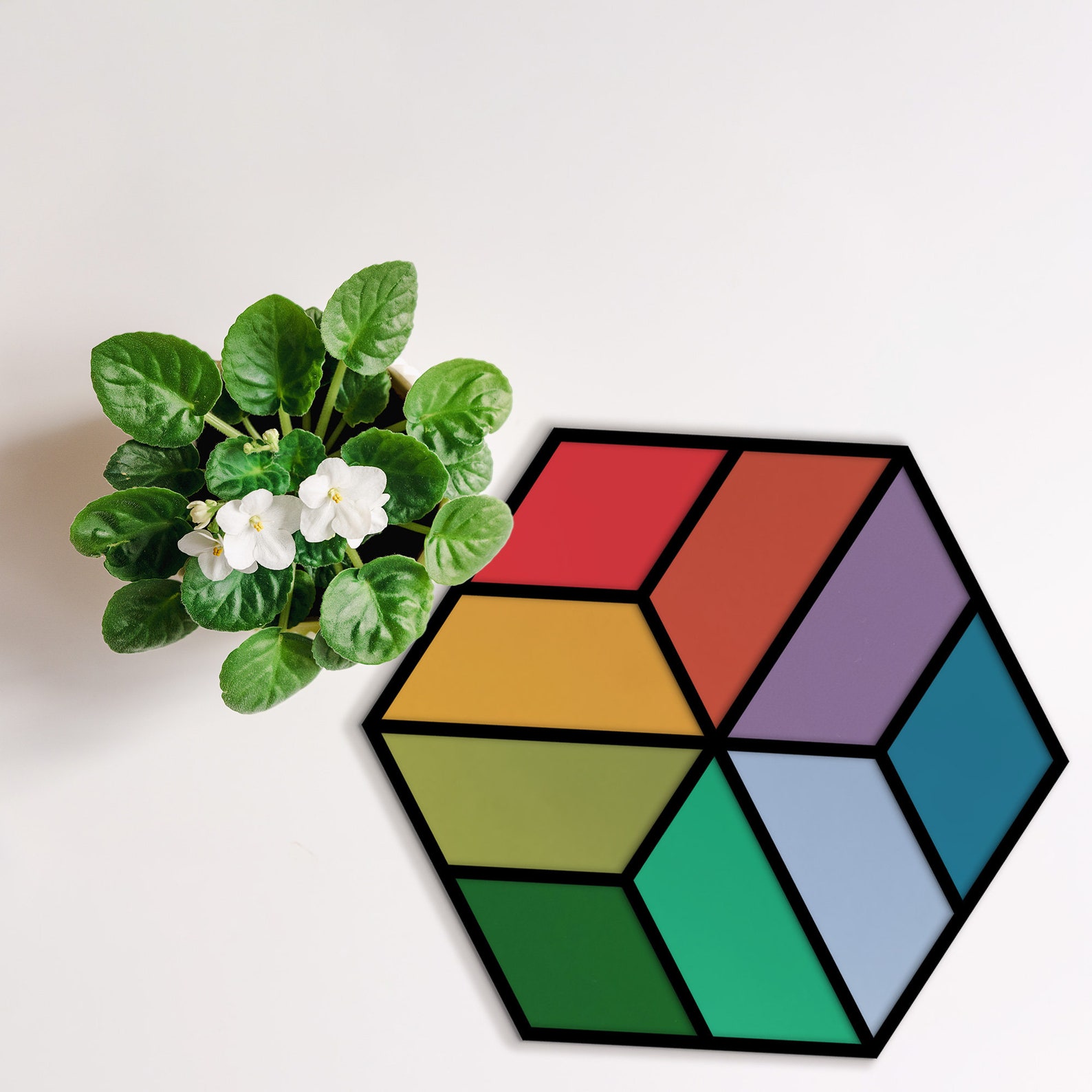 Stained Glass SVG Geometric Hexagon File, PNG, DXF, Laser Cut File for ...