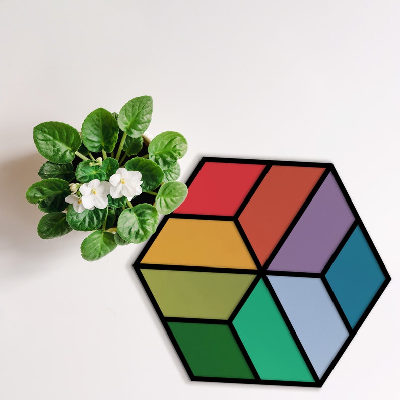 Stained Glass SVG Geometric Hexagon File, PNG, DXF, Laser Cut File for ...