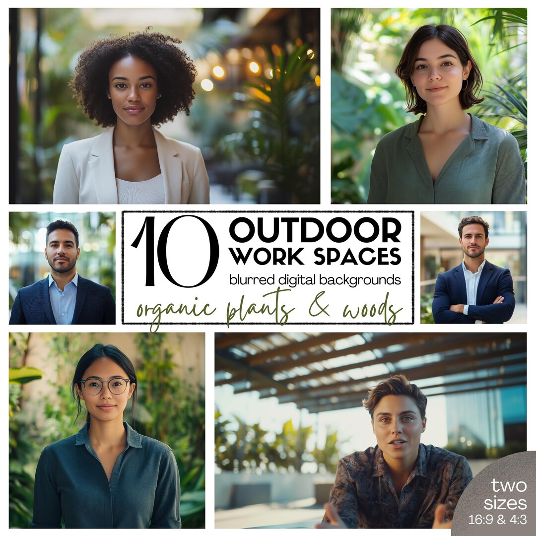 Outdoor Workspace Zoom Backgrounds: Blurred Plants & Woods (digital ...