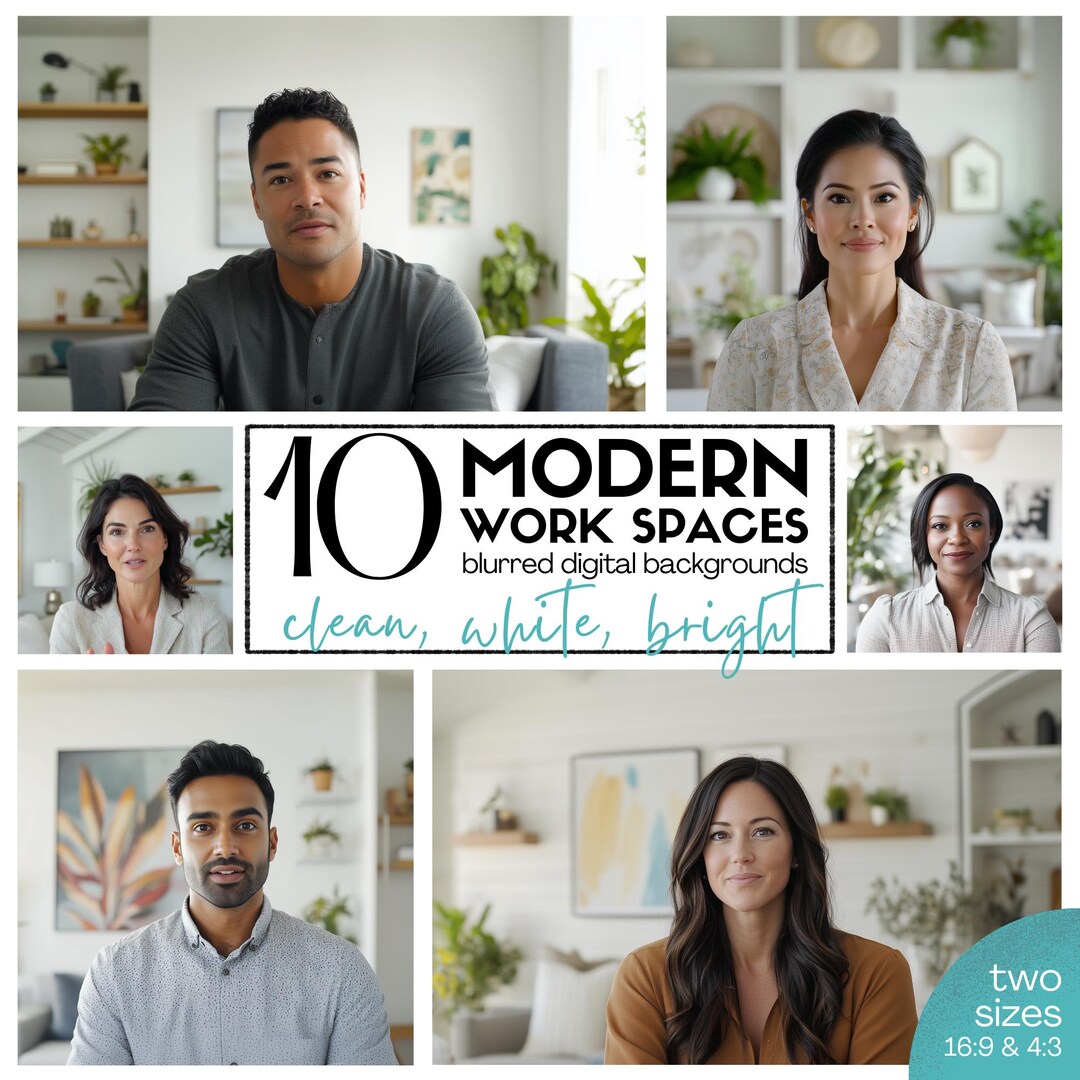 Modern Office Blurred Virtual Background 10-pack, Zoom Background for ...