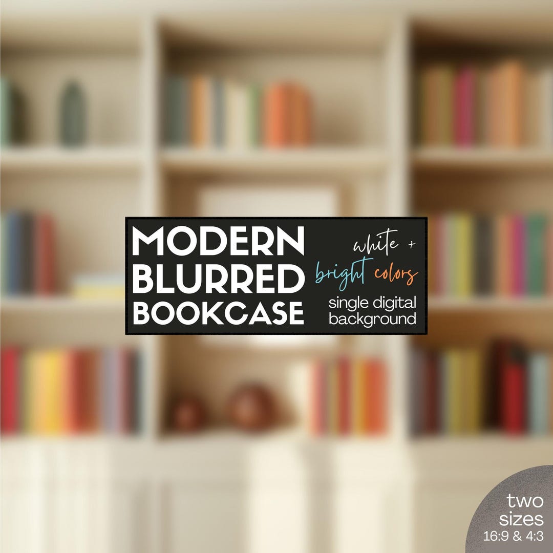 White Minimalist Blurred Bookcase Photo, Home Office Zoom Background ...