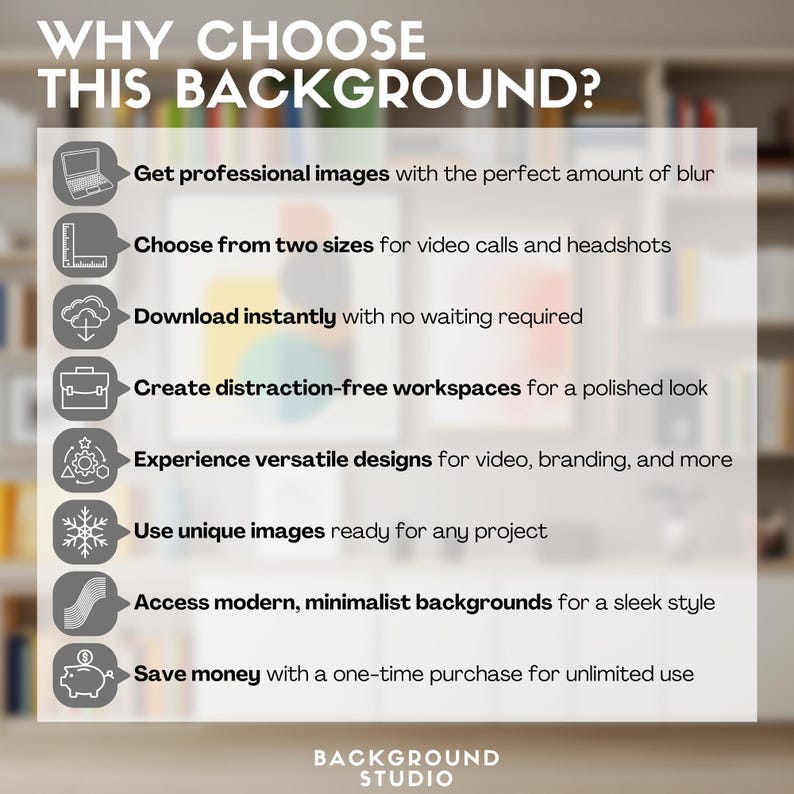 White Modern Blurred Bookcase Photo, Home Office Zoom Background, Teams ...