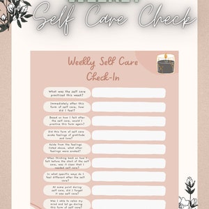 Weekly Self Care Check In - Etsy