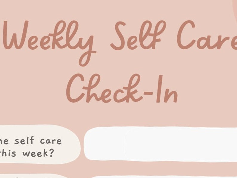 Weekly Self Care Check In - Etsy