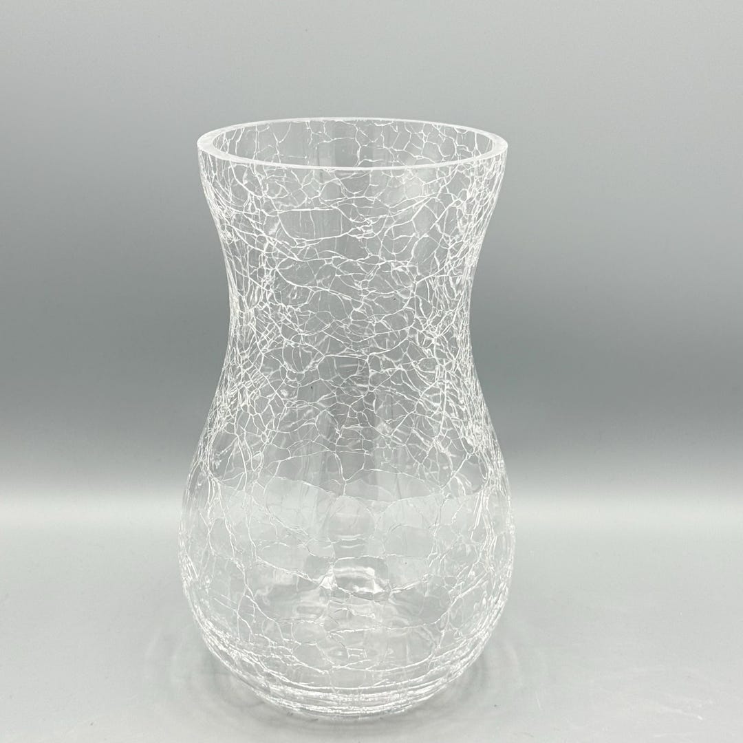 Custom Scented Soy Candle - 43oz - Clear Crackle Glass Vase, Statement ...