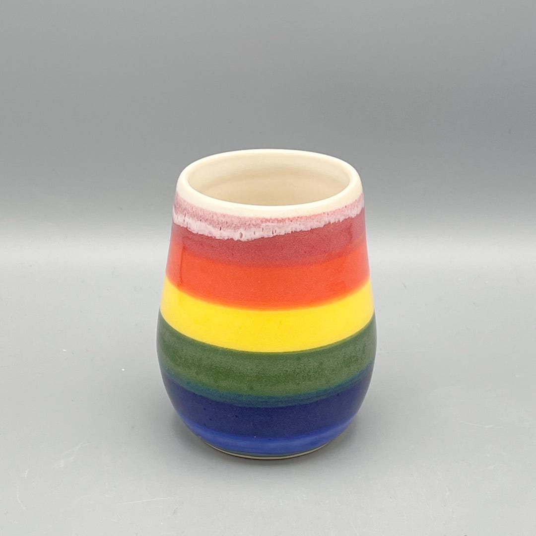 Rainbow Colored Pottery Jar From Maui Made Into Custom Scent 14oz Soy ...