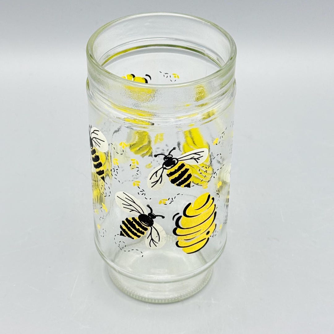 Custom Scented Soy Candle - 16oz - Bumble Bee Drinking Glass Vintage ...