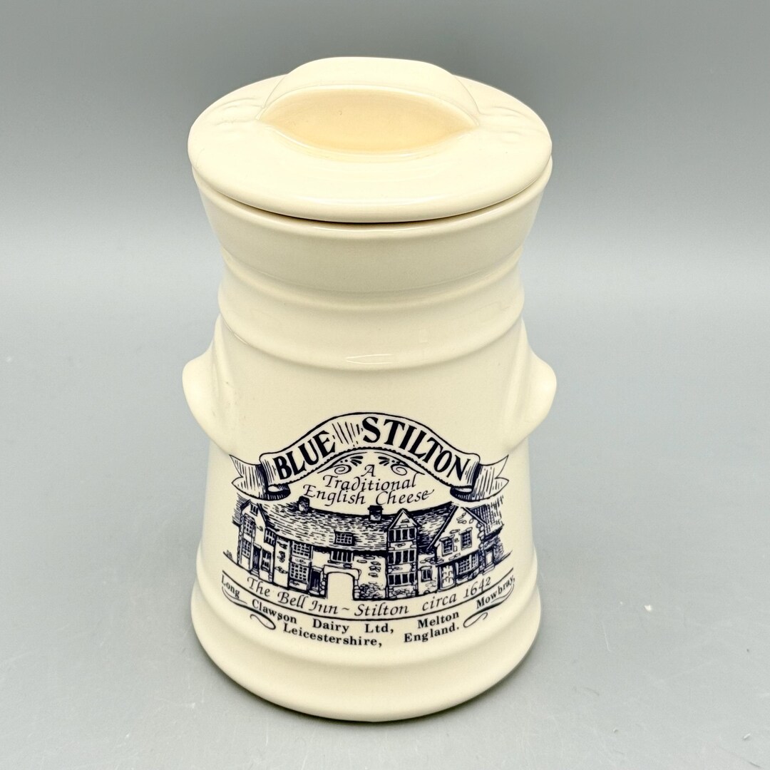 Vintage Blue Stilton Cheese Jar With Lid London Pottery - Made Into ...