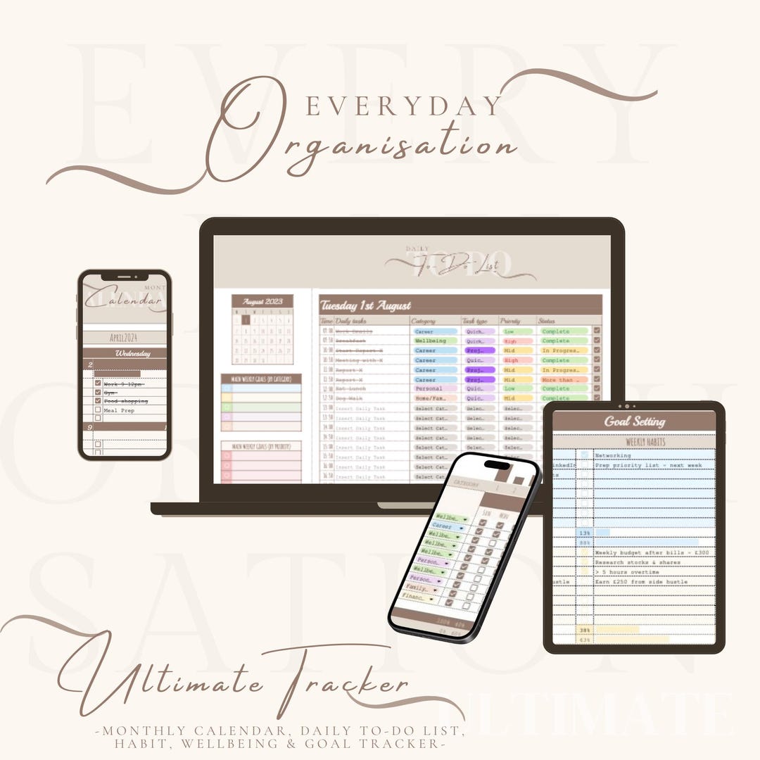 Ultimate Tracker | 4 X Trackers | Goal Tracker | Habit Tracker ...