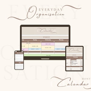 Monthly Calendar Template | Google Sheets | Editable Digital Planner ...