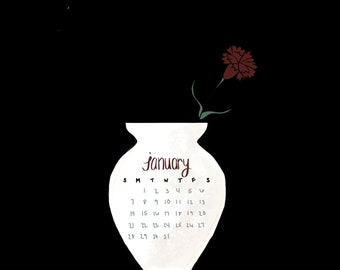 2024-2025 Flower Bouquet Calendar, Calendar Template, Print and Cut ...