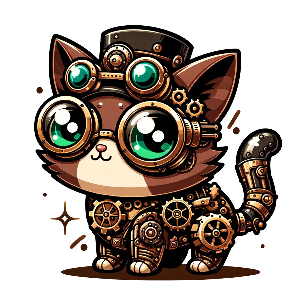 Clipart Cartoon Dogs Steampunk Cartoon-style Cats 5 Pack - Etsy