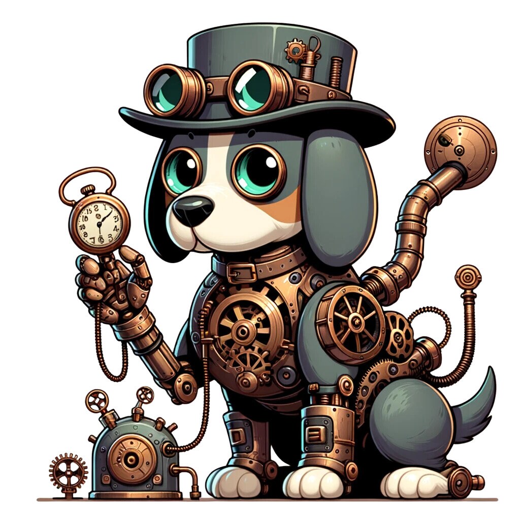 Clipart Cartoon Dogs Steampunk Cartoon-style Dogs 5 Pack - Etsy