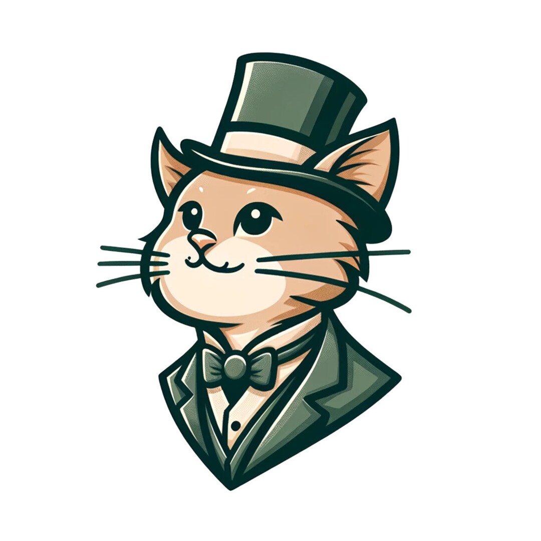 Clipart Cartoon Cats Sophisticated Cartoon-style 5 Pack - Etsy