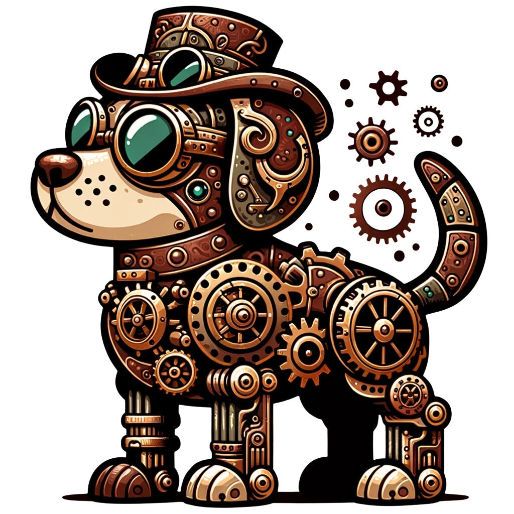 Clipart Cartoon Dogs Steampunk Cartoon-style Dogs 5 Pack - Etsy