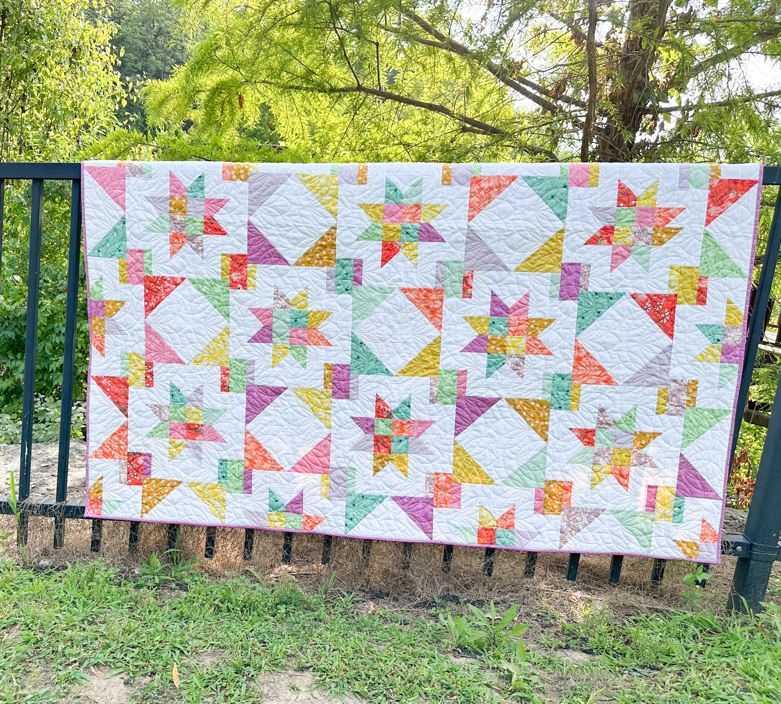 Early Hours Quilt Kit | Bright Pastel Quilt Large Throw, Includes ...