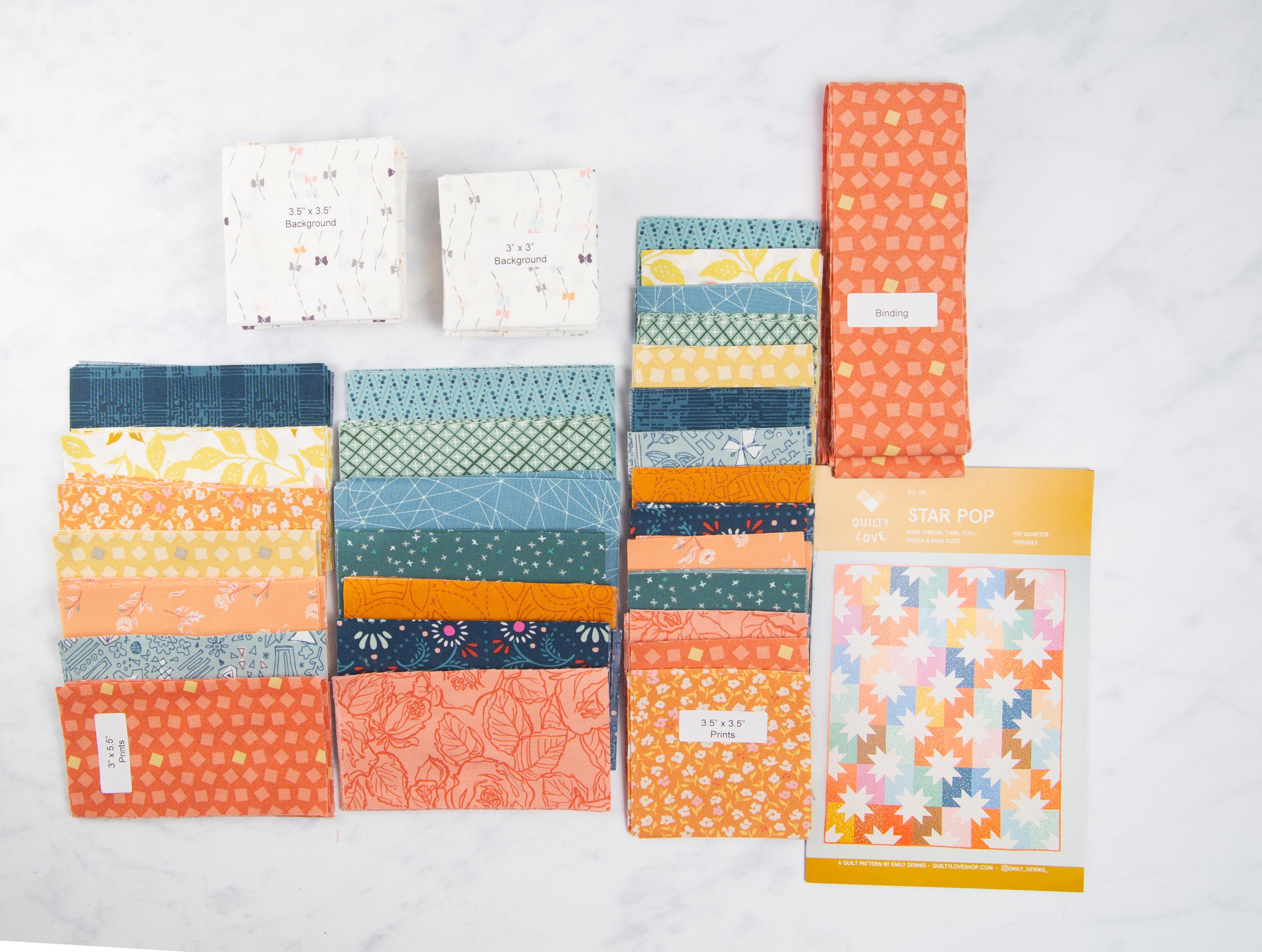 Precut Quilt Kit - Ready to Sew! | Star Pop Quilt Kit in Pastels ...