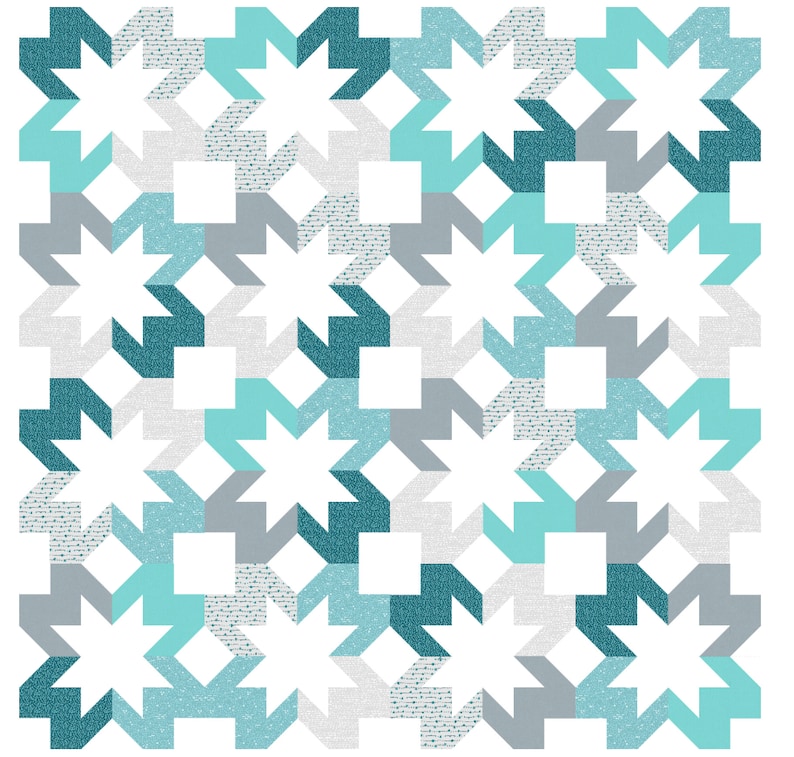 Starlight Quilt Kit Includes Pattern by Cotton and Joy Patterns 60in X 60in Throw Quilt Kit - Etsy