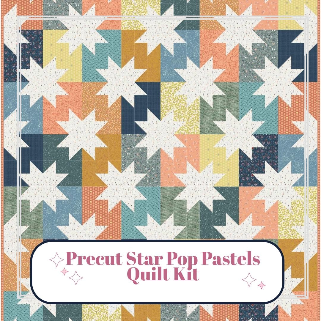 Precut Quilt Kit - Ready to Sew! | Star Pop Quilt Kit in Pastels ...