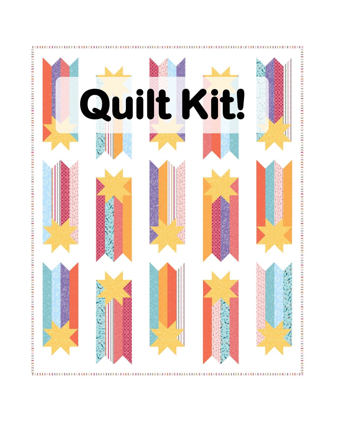 Wish Quilt Kit | Bright Prints Throw Quilt, Includes Pattern (60" X 73 ...