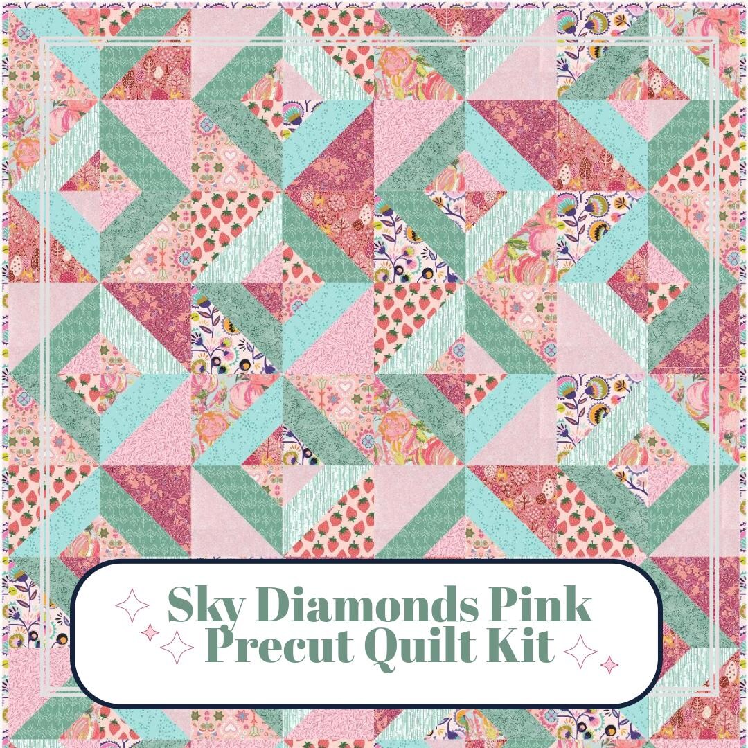 Precut Quilt Kit- Ready to Sew! | Sky Diamonds Pink/green Quilt Kit ...