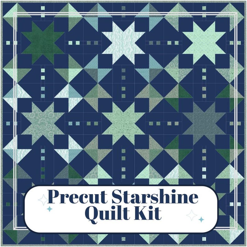 Precut Quilt Kit - Ready to Sew! | Starshine Quilt - Blue & Green ...