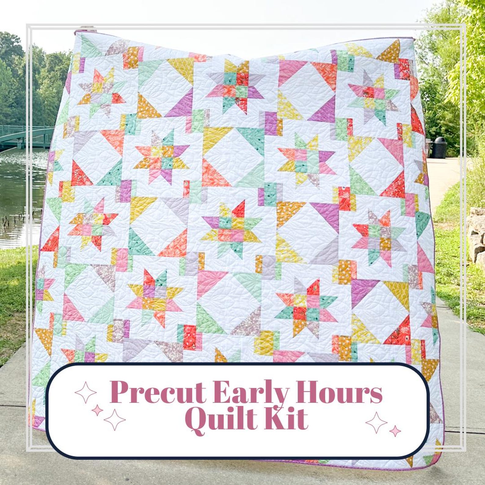 Precut Quilt Kit - Ready to Sew! - Early Hours Quilt - Pastels/white ...