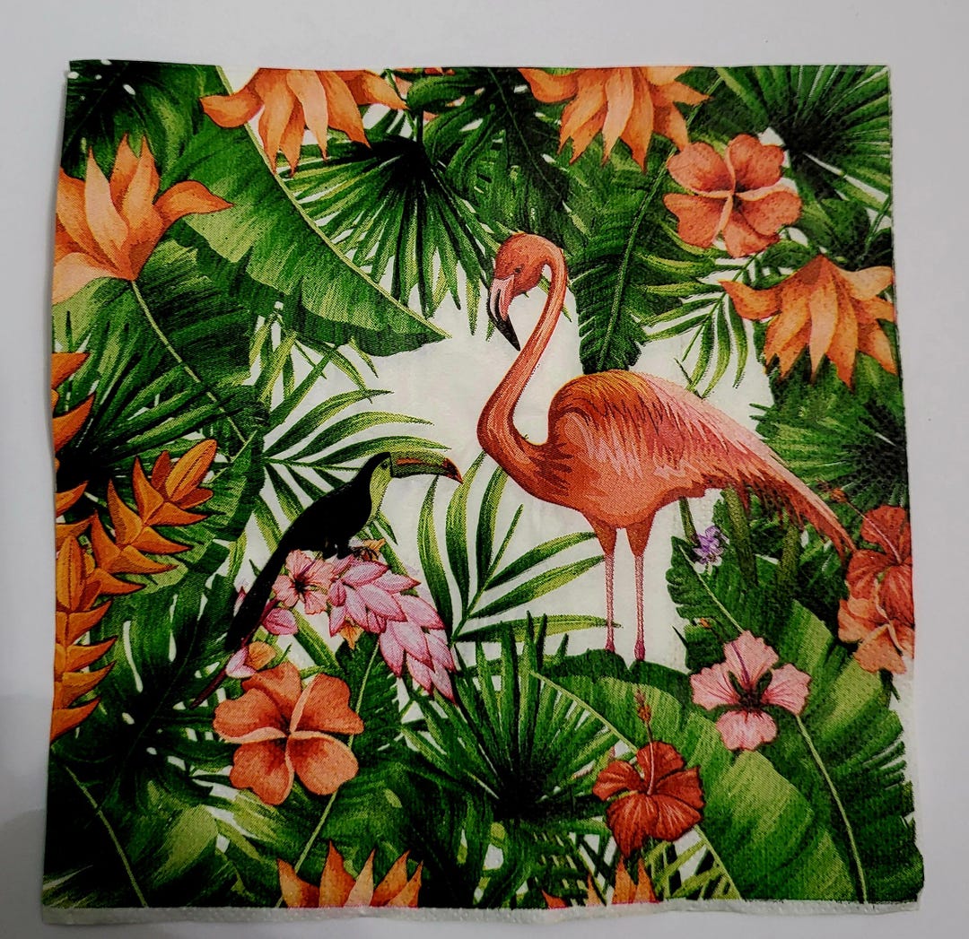 Two Napkins Decoupage - Flamingos - Etsy