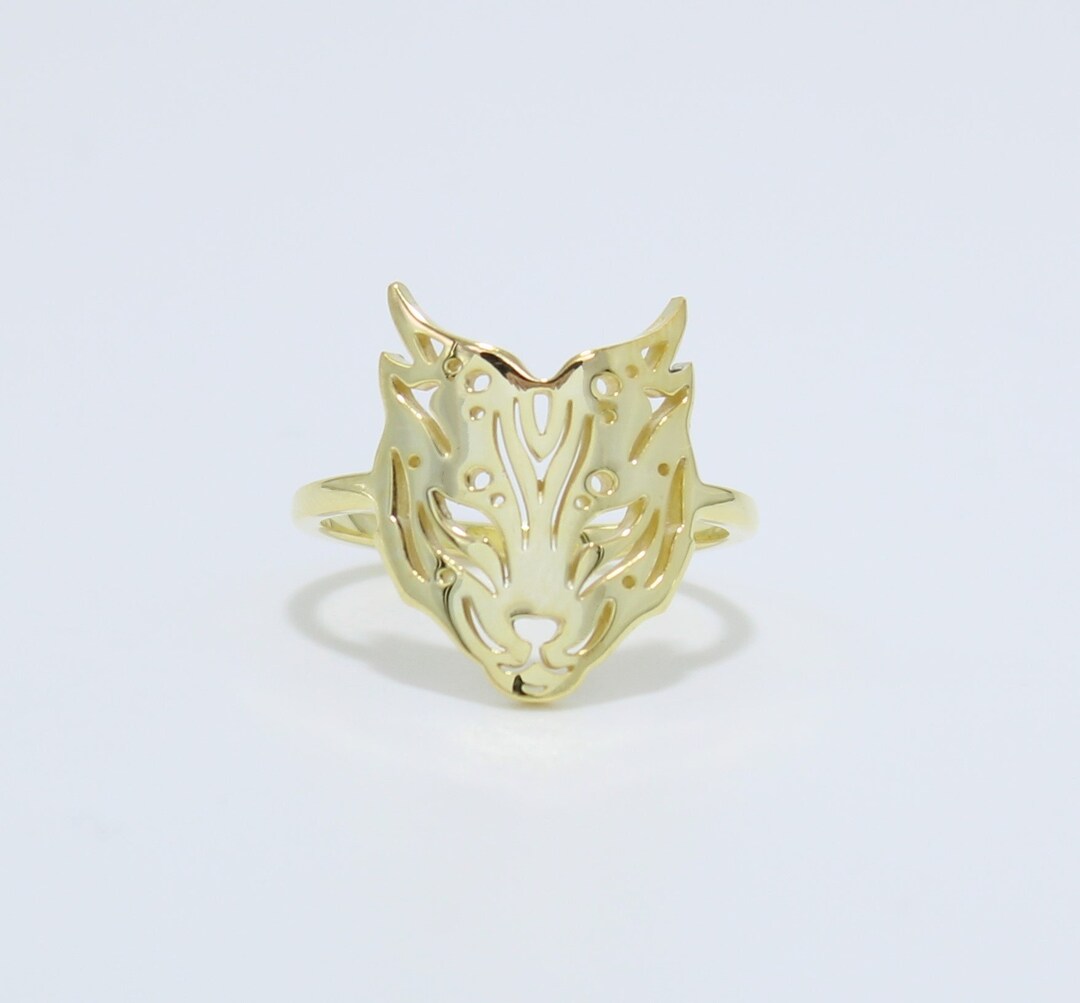 Tribal Lynx Cat Face Ring • Animal Inspired • Cougar Rings • Mystical ...