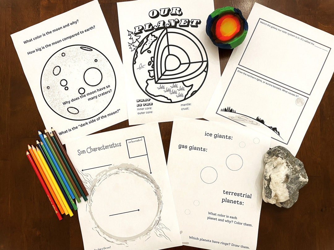 Earth and Space Unit Study Coloring Worksheets Graphic Organizers ...