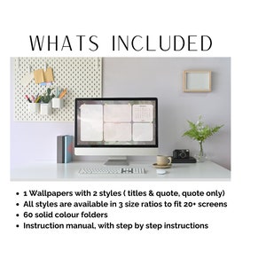 2024-2025 Minimalist Style Desktop Wallpaper Organizer + Folder Icons ...