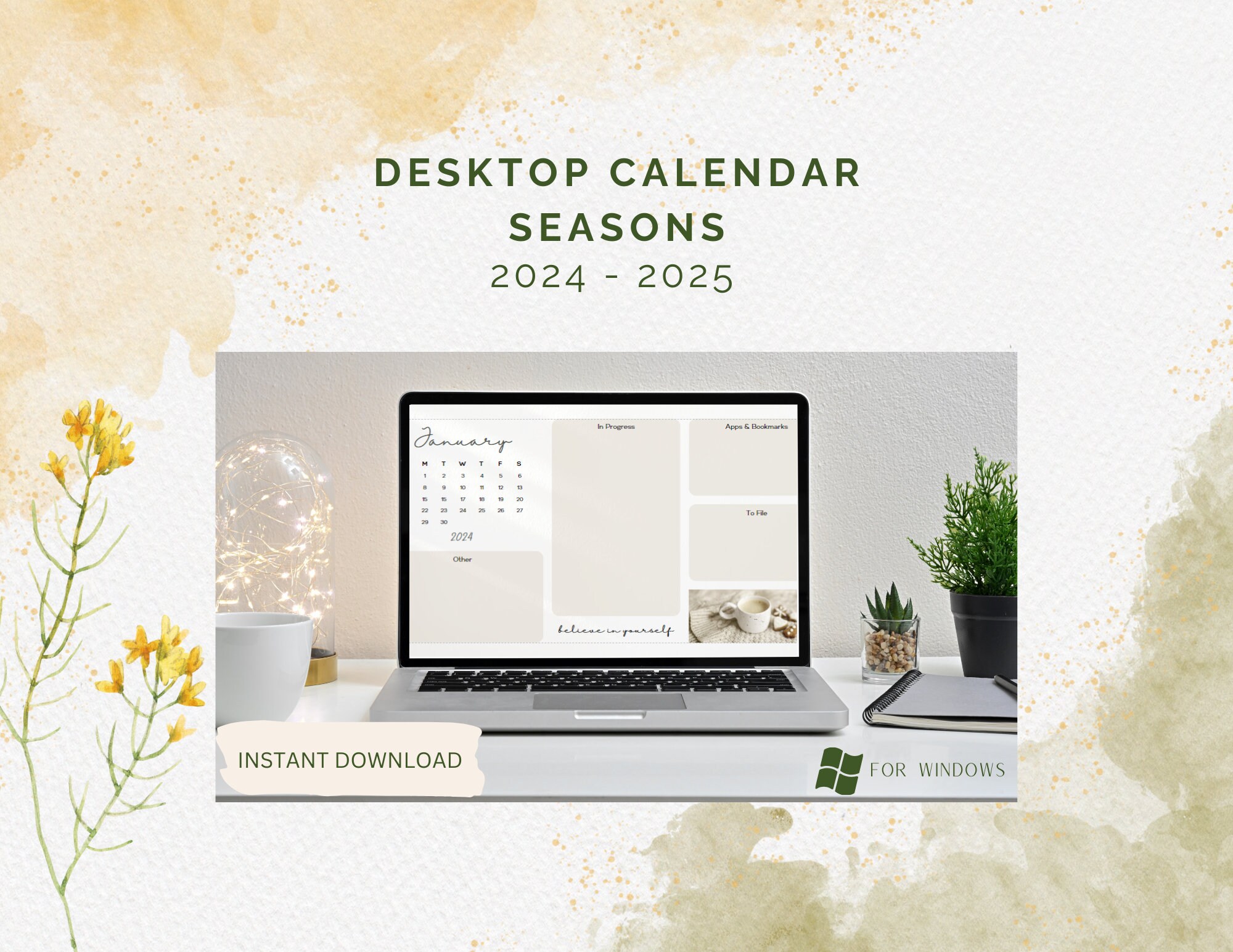 2024-2025 Seasons Desktop Wallpaper Organizer + Folder Icons (for ...