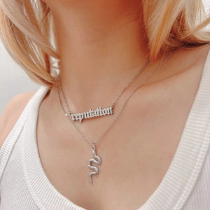 TS Inspired Eras Tour Reputation Snake Necklace, Double Pendant Choker ...