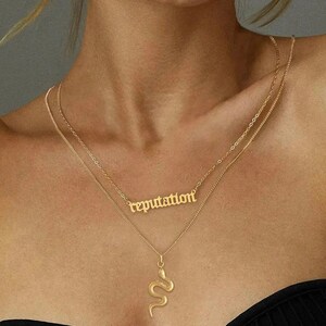 TS Inspired Eras Tour Reputation Snake Necklace, Double Pendant Choker ...